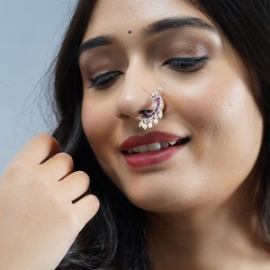 Screw Lock Nose Pin, Bird Screw Lock Nose Pin With Rhodium Plating ...