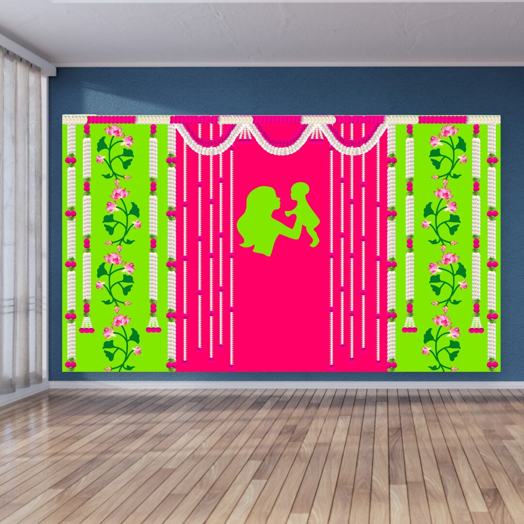 Valaikaappu Decor, Seemantham Banner, Seemantham Decor, Baby Shower ...