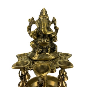 Ganesh Brass Oil Tall Diya, Diya for Home Decor, Samai Diya, Diwali ...