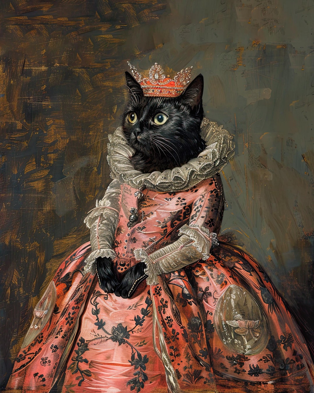 Custom Regal Cat Painting From Photo, Royal Pet Portrait, Classic Cat ...