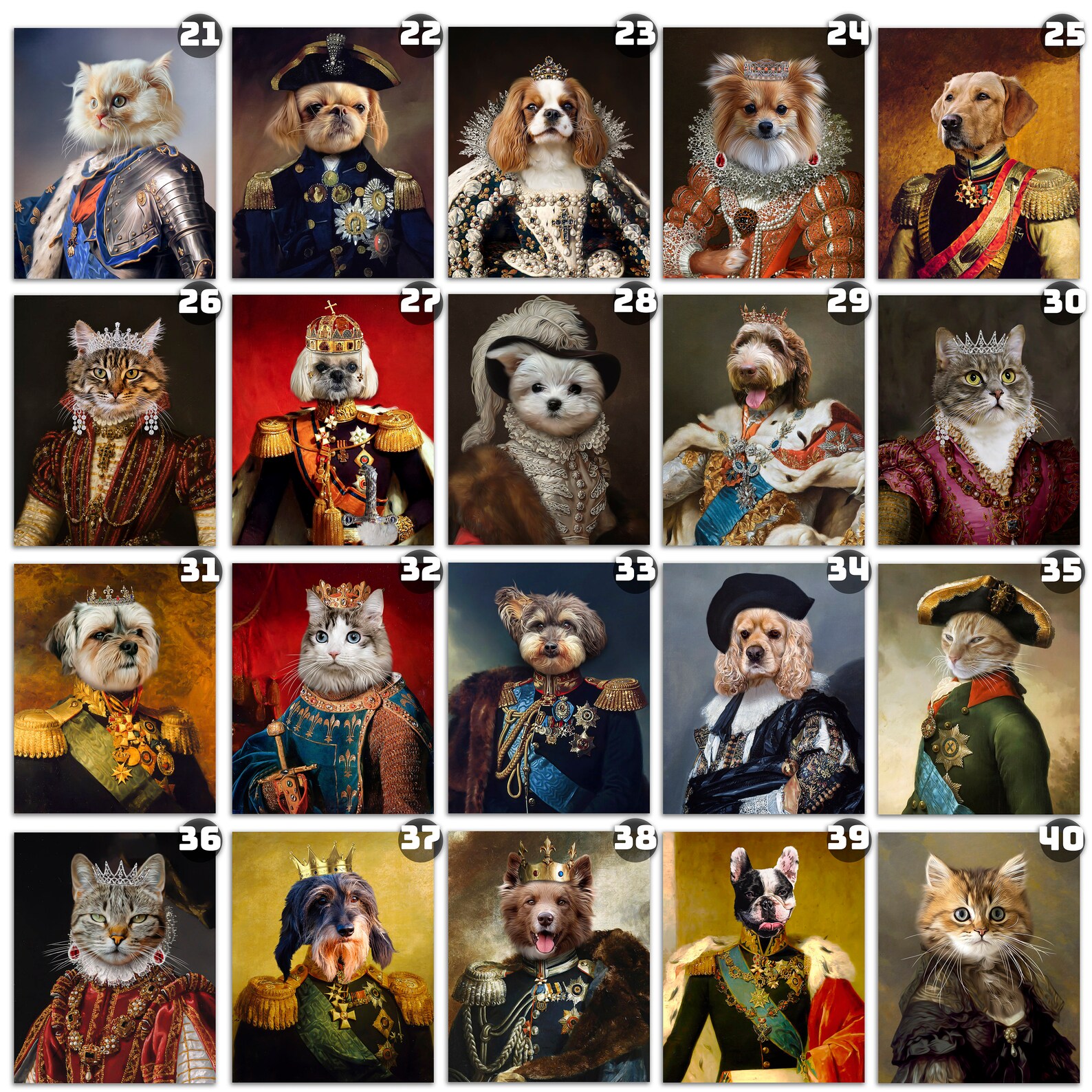 Custom Pet Portraits Royalty Cat Portrait From Photo Cat - Etsy UK