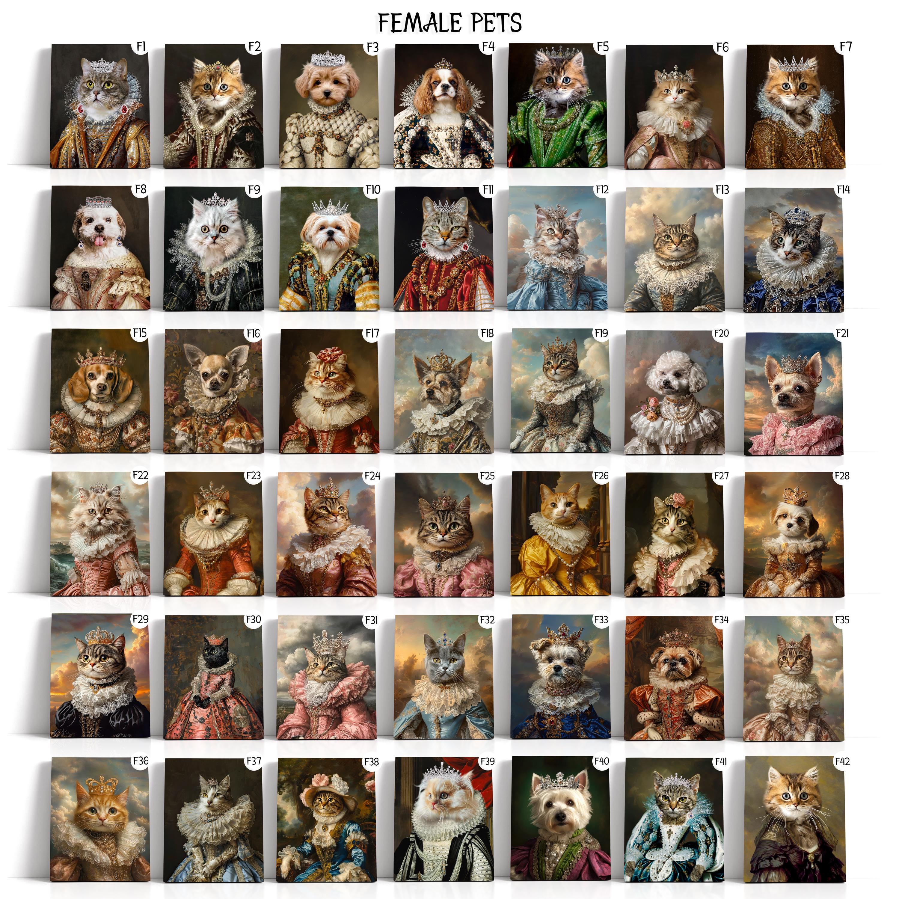 Custom 3 Pets Portrait, Royal Dog Portrait, Christmas Gift, the ...