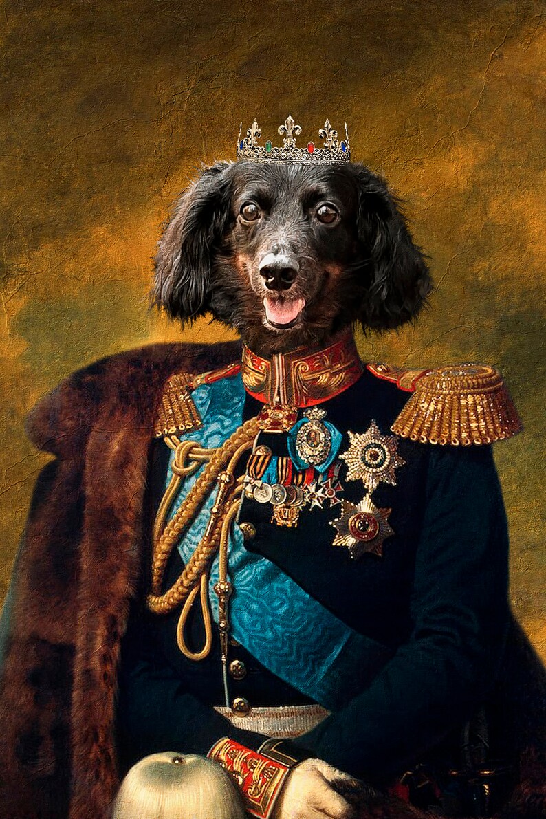 Custom Pet Portrait of Royalty From Photo to Excellent Art - Etsy