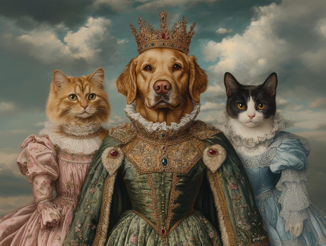 Multiple Pet Portrait From Photos, Three Dog Portrait Digital, Group ...