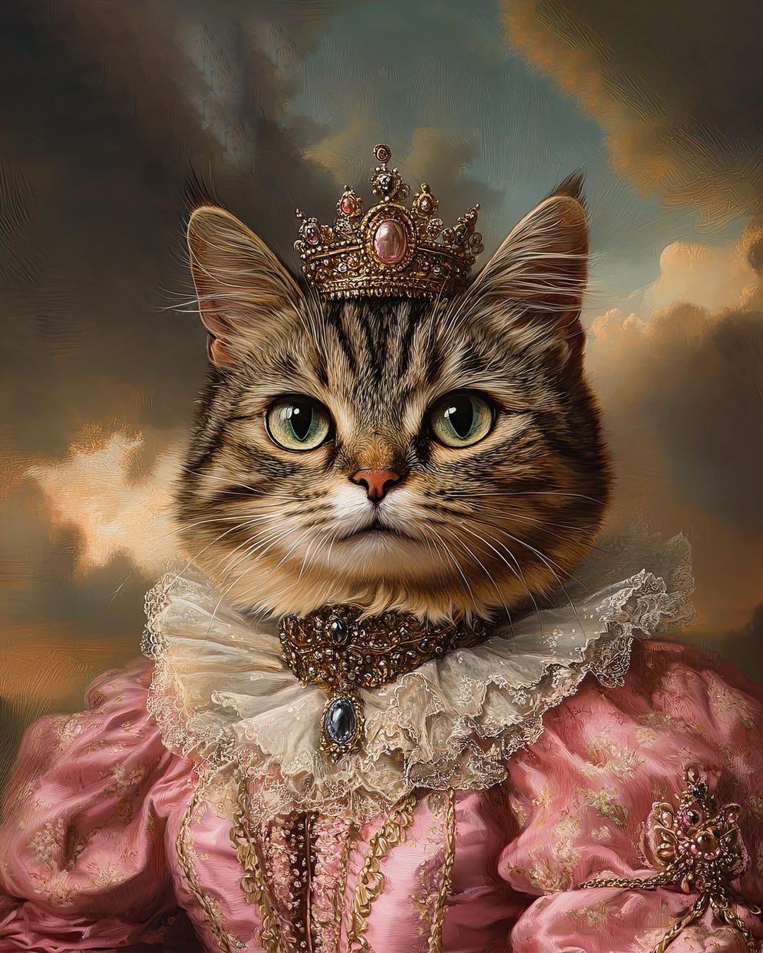 Custom Regal Cat Painting from Photo, Royal Pet Portrait, Classic Cat ...