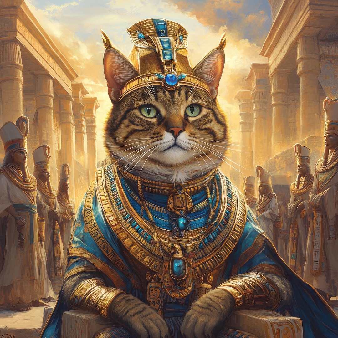 Cleopatra Dog Portrait, Custom Pet Art, Egyptian Royalty Pet Painting ...