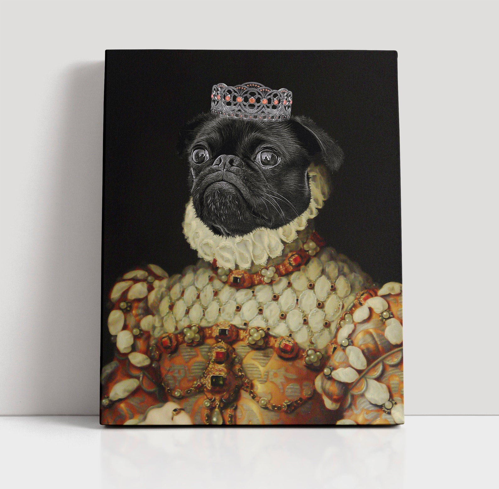 Custom Pet Portrait Queen Portrait From Photo Lady Dress Pet | Etsy