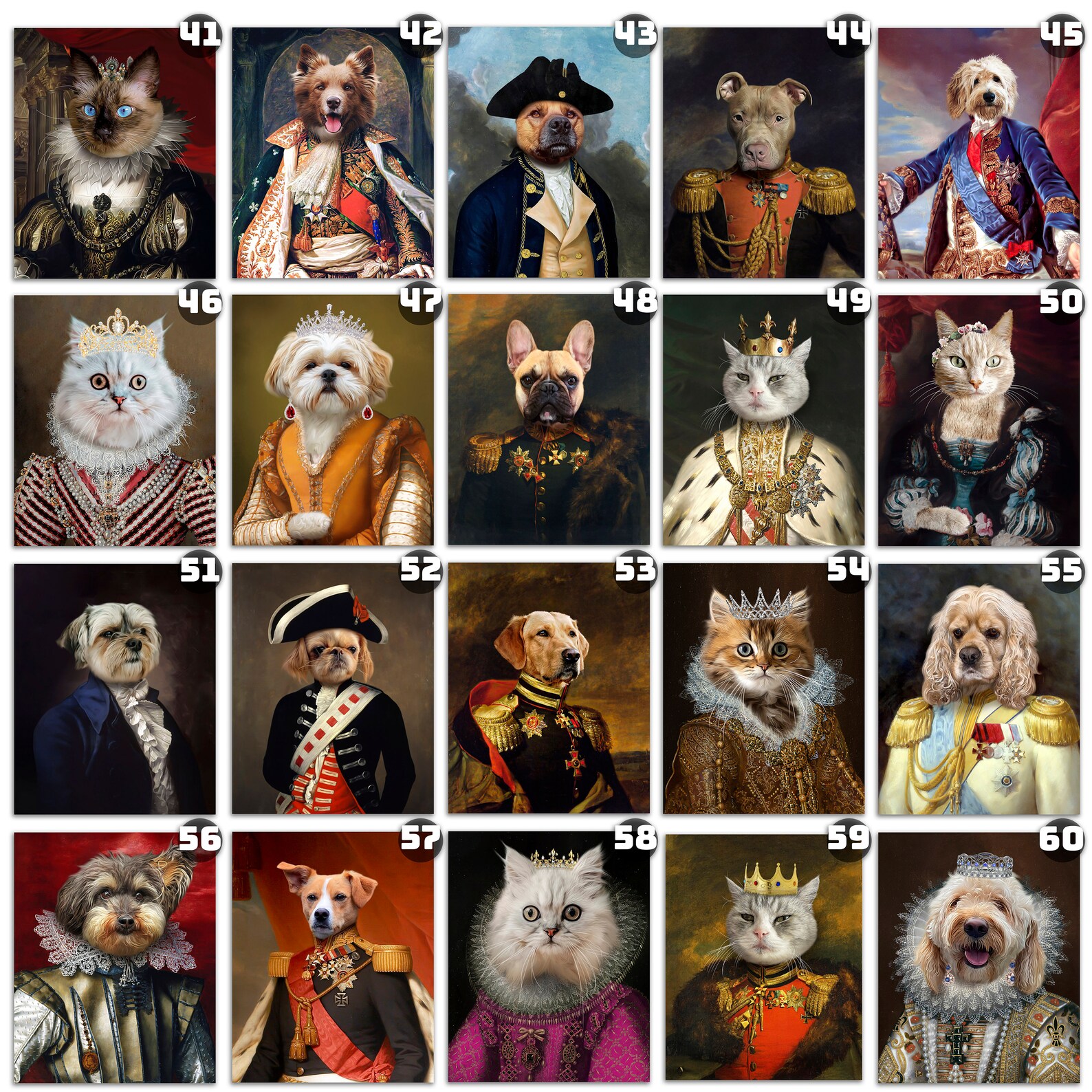 Custom Pet Portraits Royalty Cat Portrait From Photo Cat - Etsy