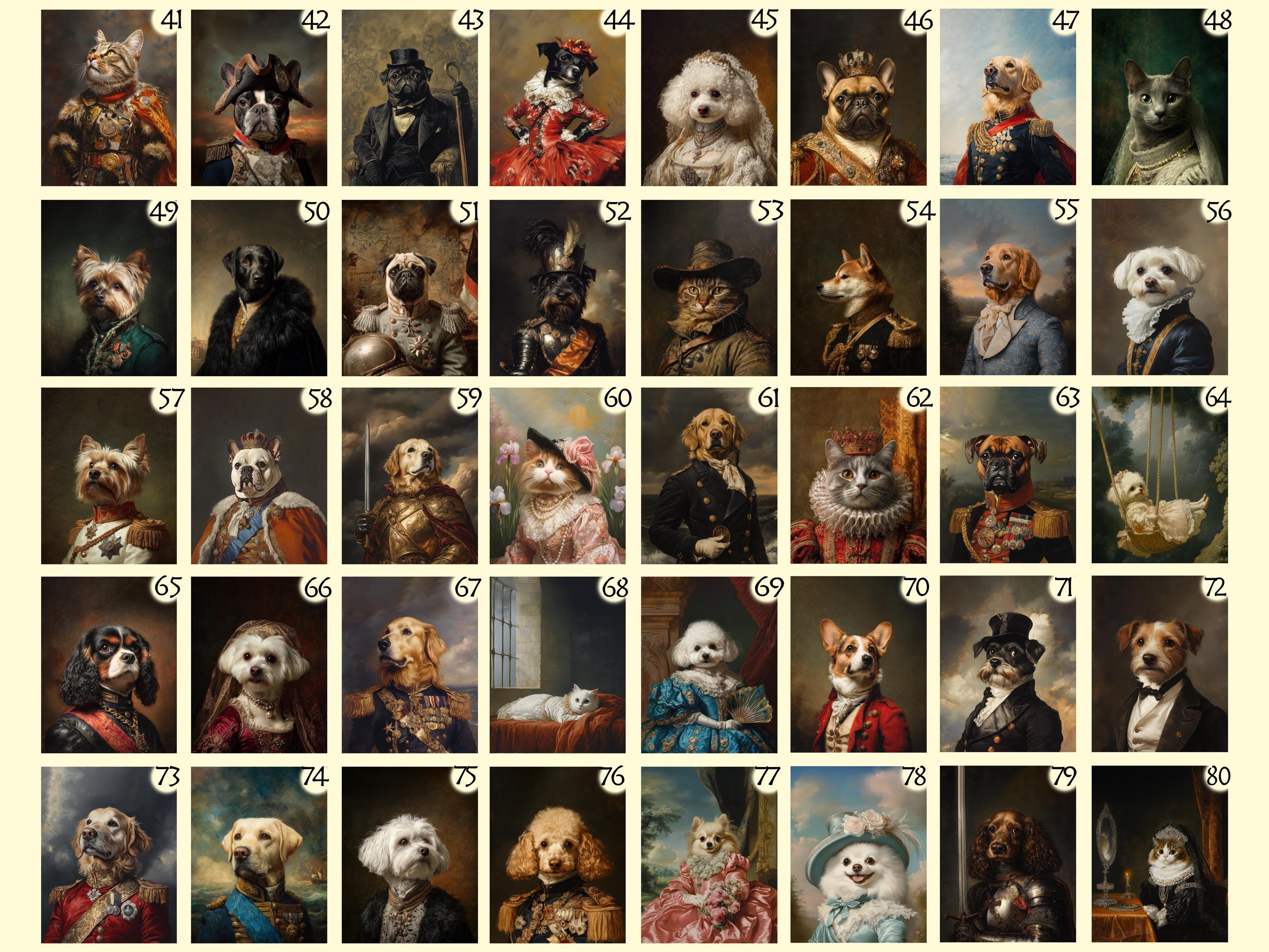 CUSTOM Pet Portrait Canvas From Photo, Funny Poker Cat Dog Home Art ...