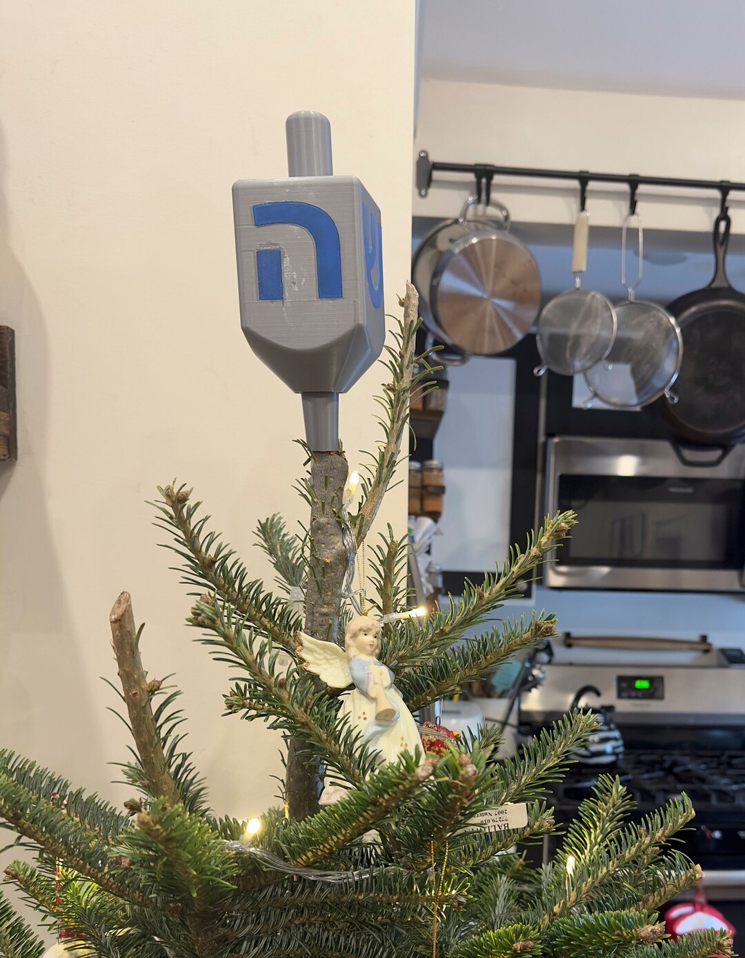 Spinning Hanukkah Dreidel Christmas Tree Topper 3D Printed Perfect for ...