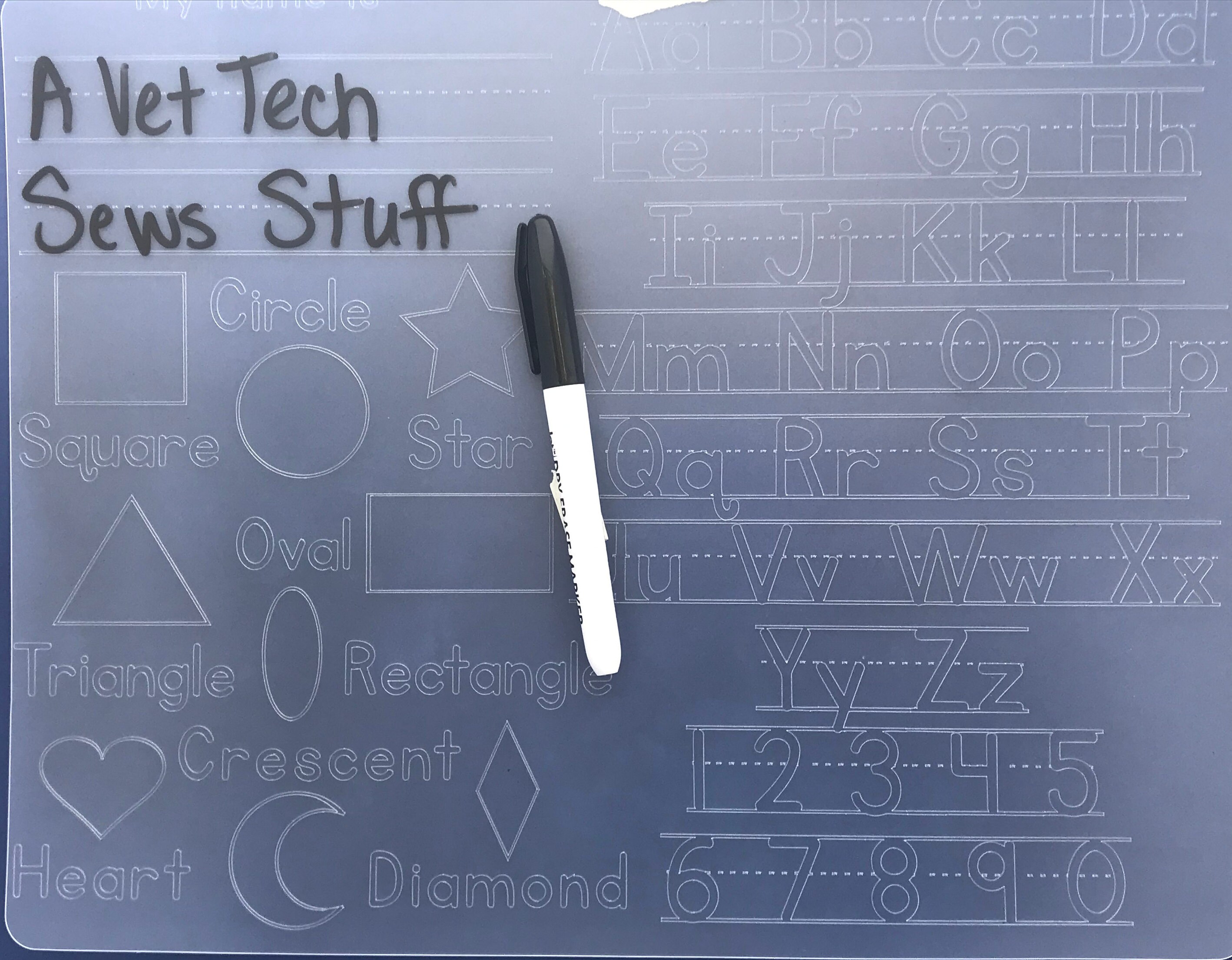 Tracing Mat for Letters, Numbers and Shapes, Children's Fun Dry Erase ...