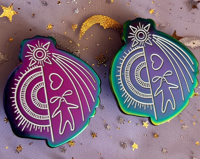 Wizard's Curse Enamel Pin - Lapel Pin - Magic Pin - Rainbow Metal - Etsy