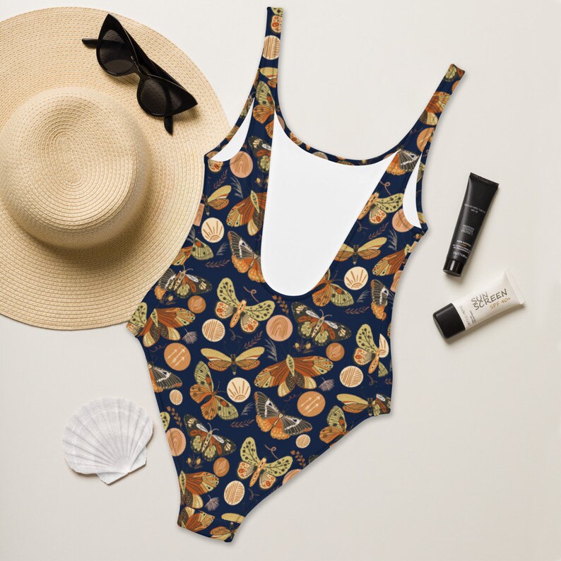 Boho Butterfly One-piece Swimsuit Unique Bohemian Style Bathing Suit ...
