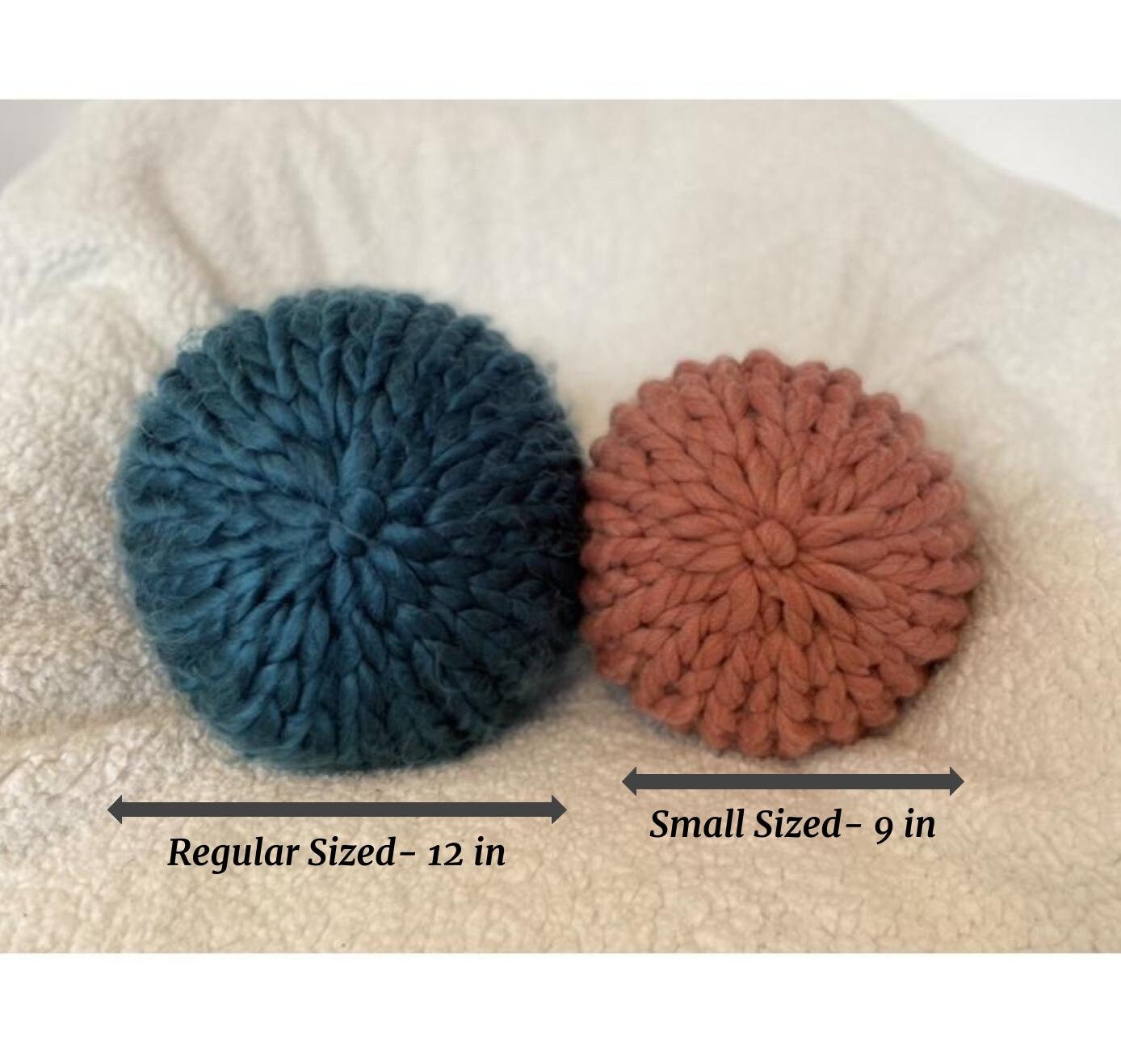 Super Soft Chunky Knit Pillow Round Pillow Chunky Knit Arm Knitting ...