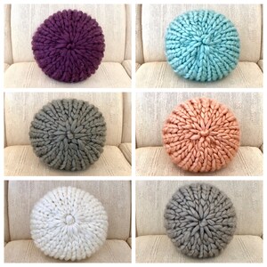 Super Soft Chunky Knit Pillow Round Pillow Chunky Knit - Etsy