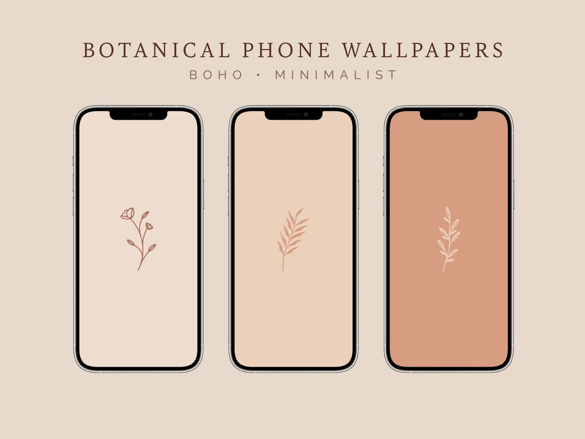 Botanical Phone Wallpapers Aesthetic Boho Backgrounds - Etsy