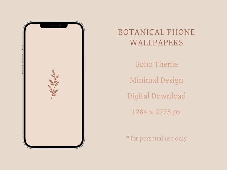 Botanical Phone Wallpapers Aesthetic Boho Backgrounds - Etsy