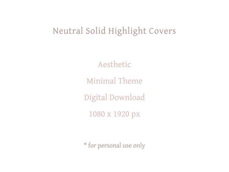 Neutral Solid Instagram Highlight Covers Story Highlight - Etsy