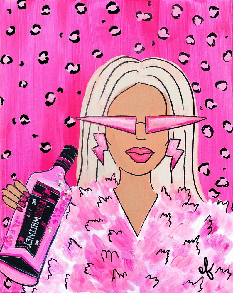 Fuchsia Funky Girl Art Print - Etsy