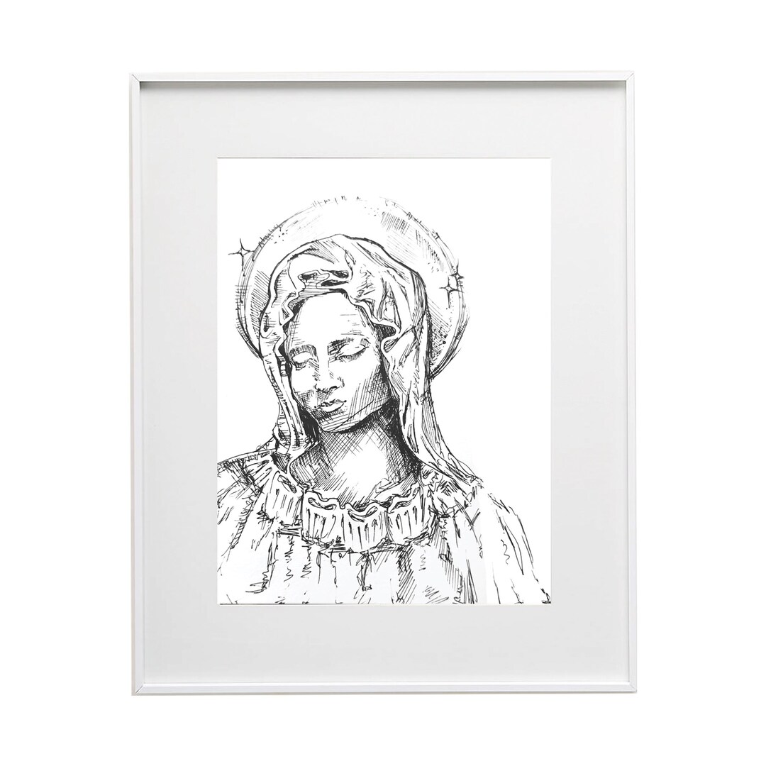Marian Sketch Original Art Print - Etsy