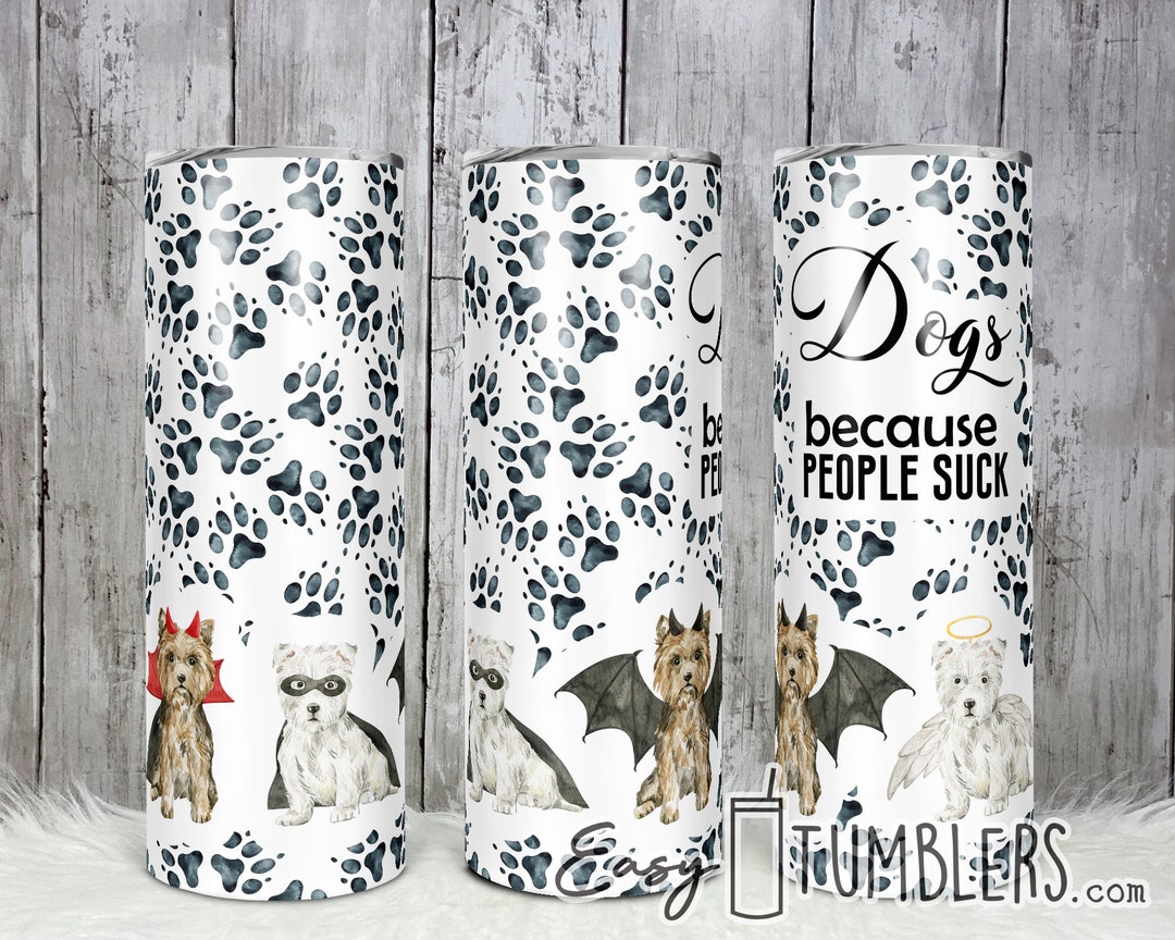 Cute Dogs Yorkie Paw Prints Sublimation Digital Design Png, 20oz ...