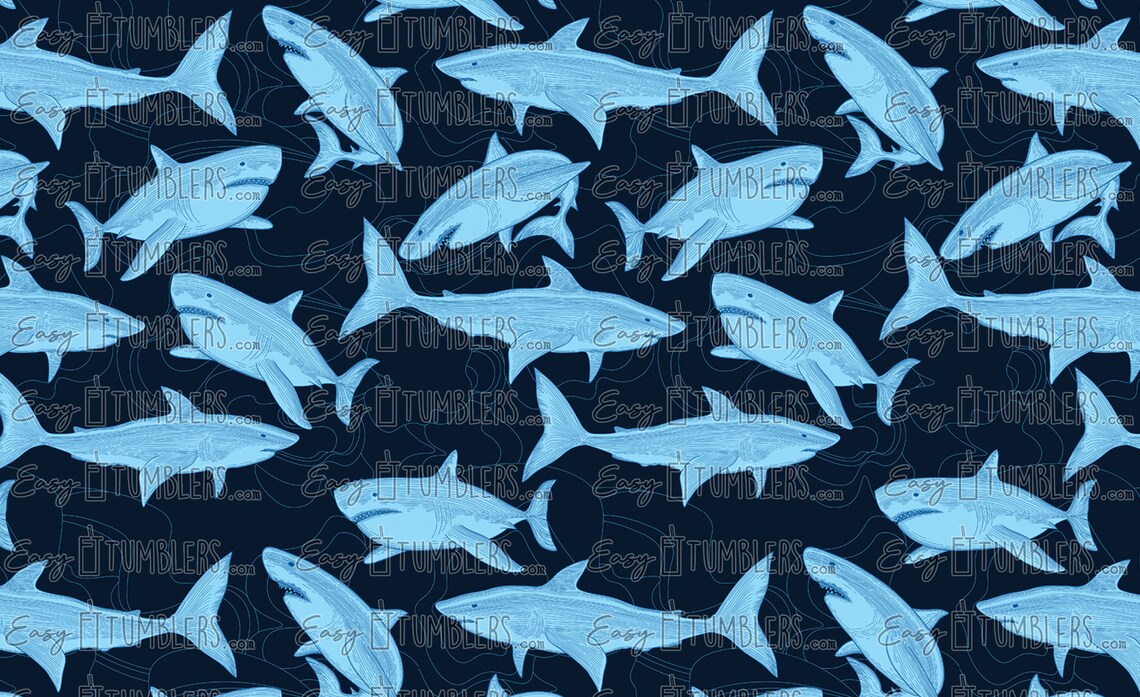 Seamless Sharks Water Bottle Sublimation Tumbler Design Png - Etsy
