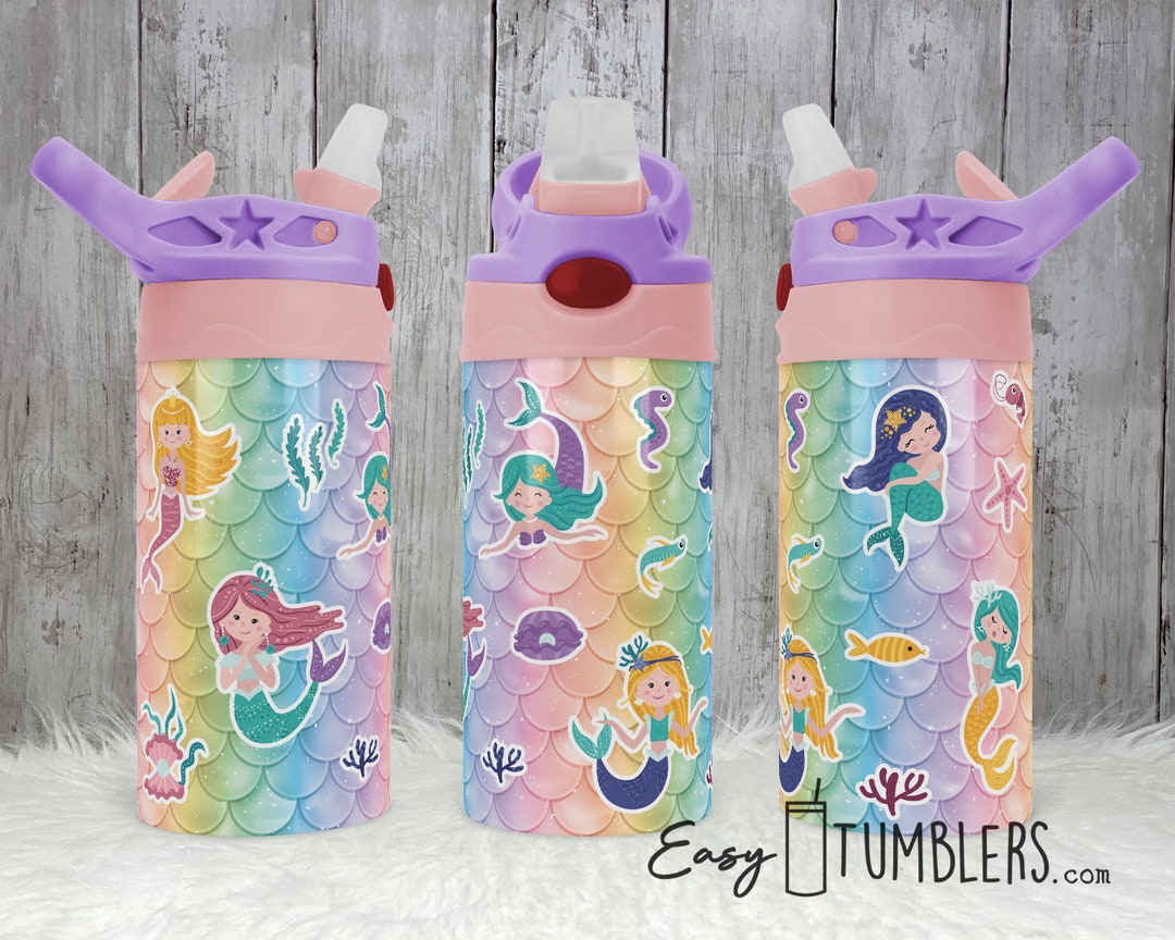 Rainbow Mermaid Scales Sippy Cup Water Bottle Sublimation - Etsy Australia