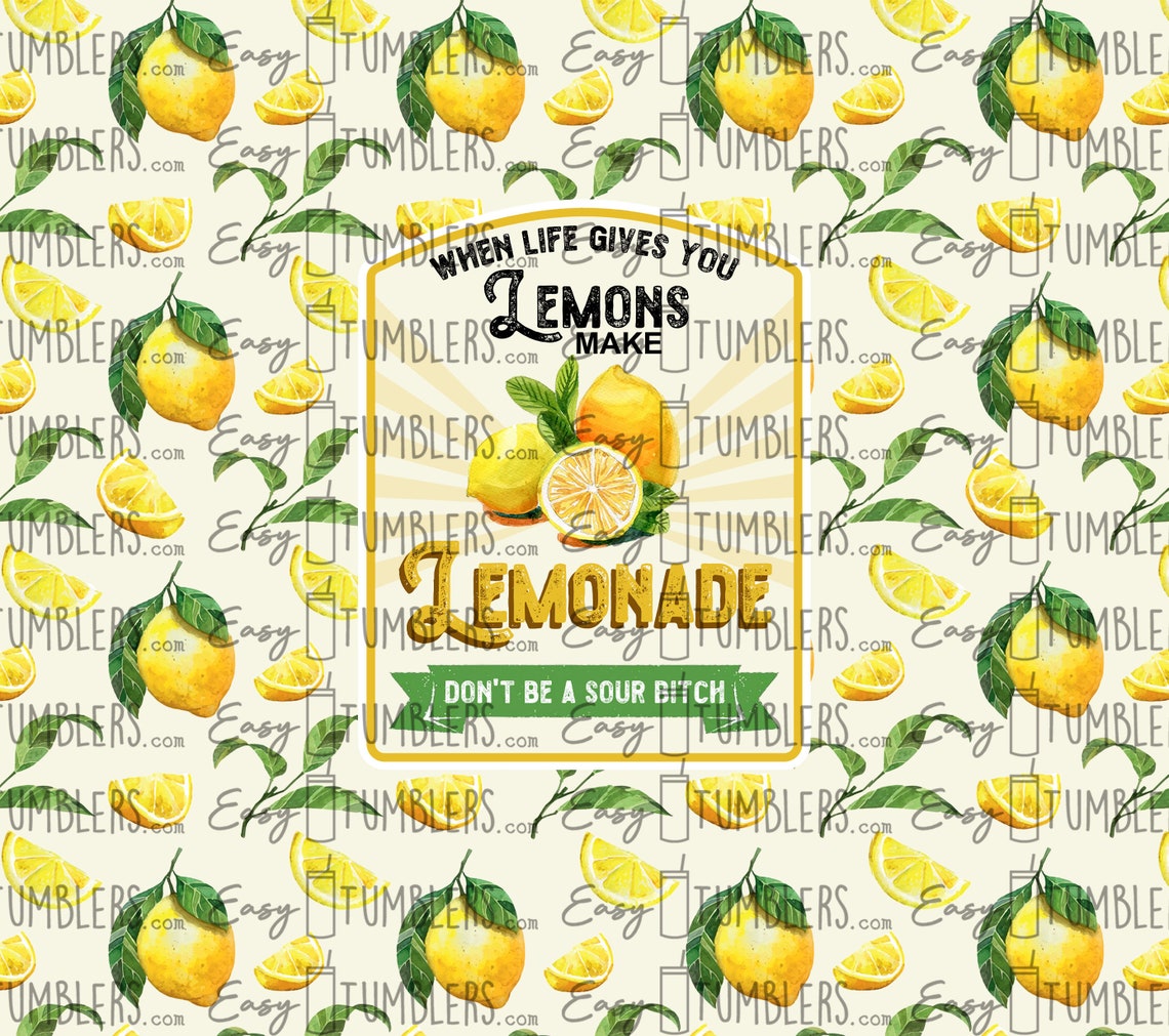 Seamless Lemonade Tumbler Sublimation Digital Design Download - Etsy