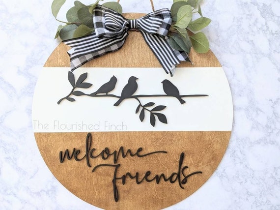 Welcome Friends Door Hanger Friends Door Sign Welcome Door | Etsy