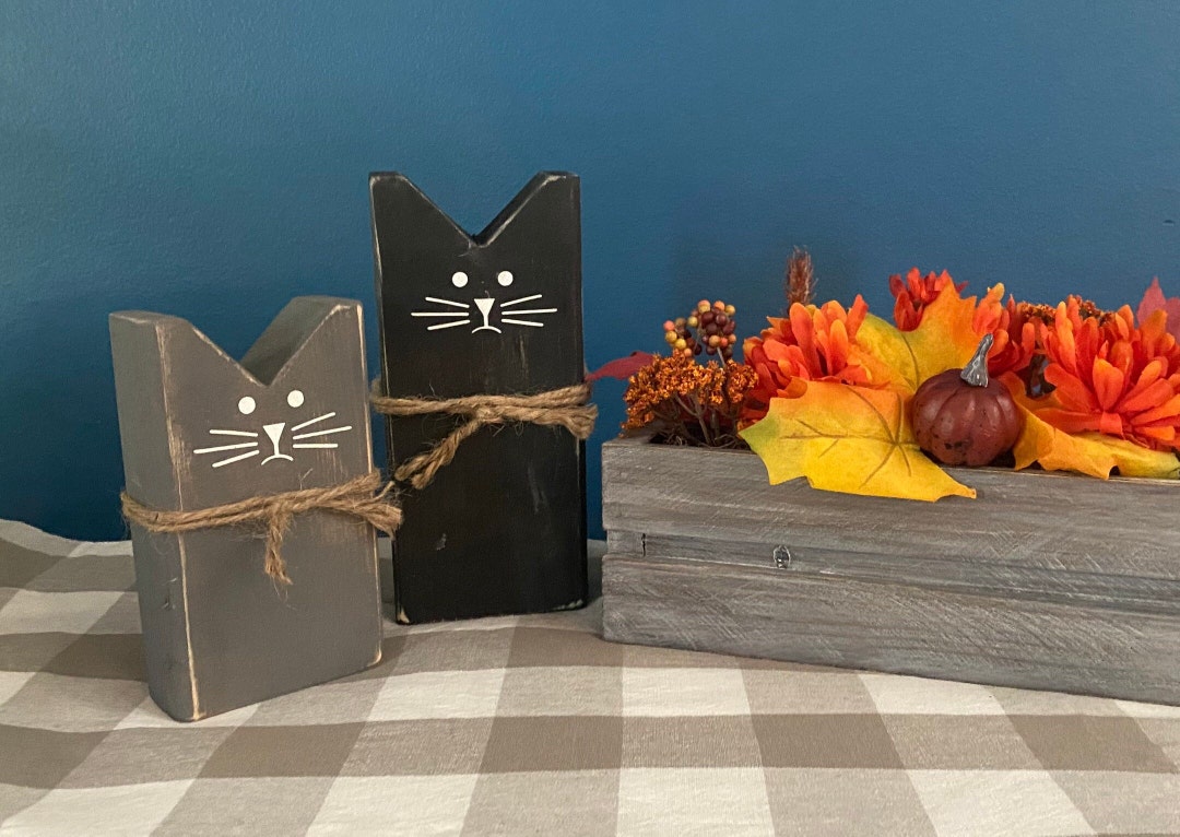Wooden Cat Block - Etsy