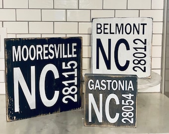 Zip Code Sign | Personalized Location Sign | Zip Code, City and State ...