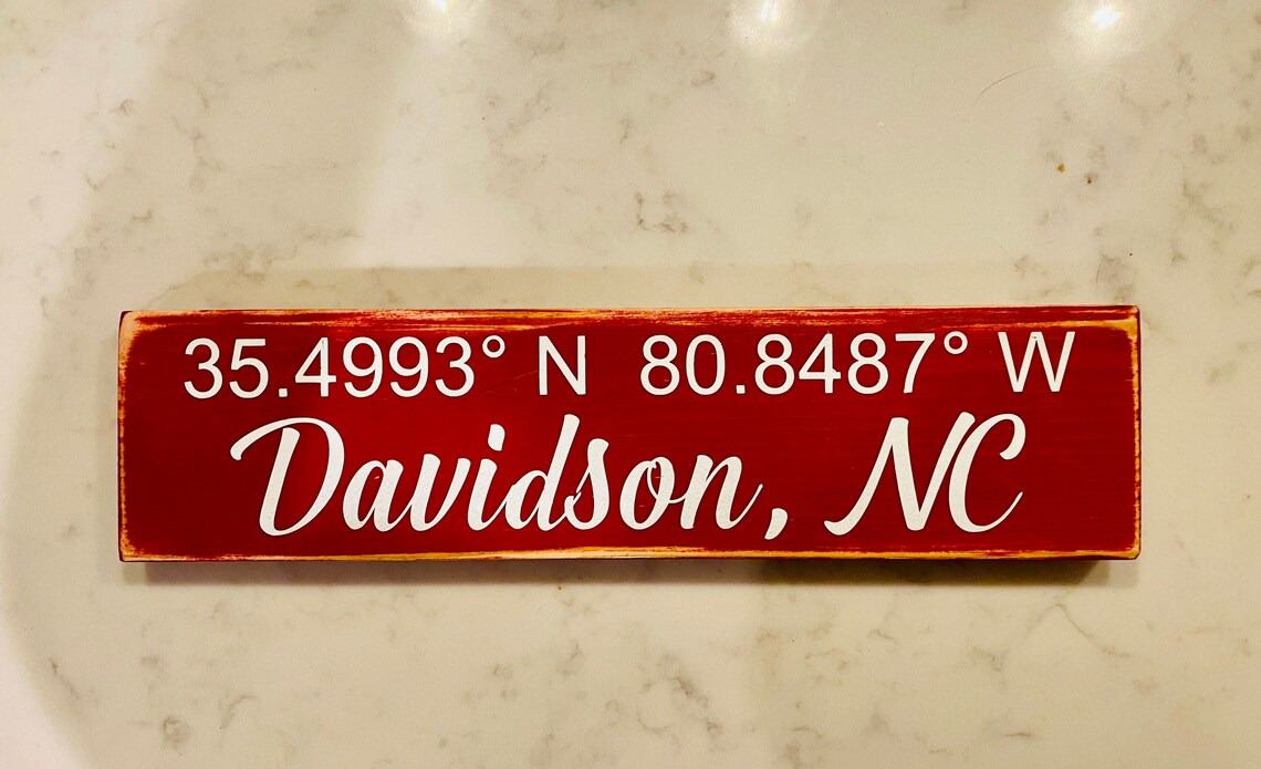 14 X 3.5 City Sign With Coordinates - Etsy