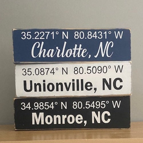 14 X 3.5 City Sign With Coordinates - Etsy