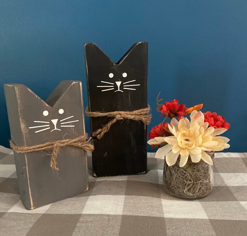 Wooden Cat Block - Etsy