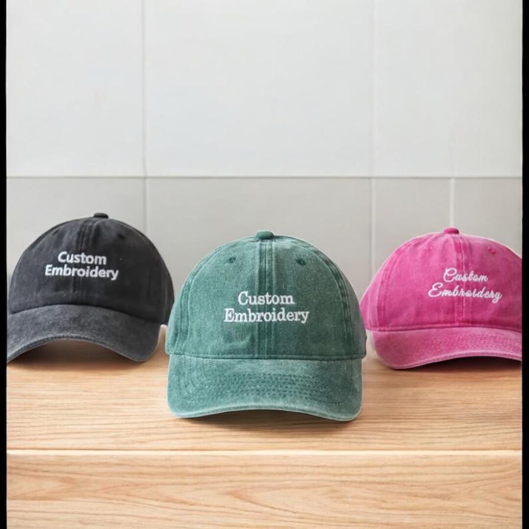 Embroidered Vintage Washed Dad Hat: Personalized Baseball Cap - Etsy