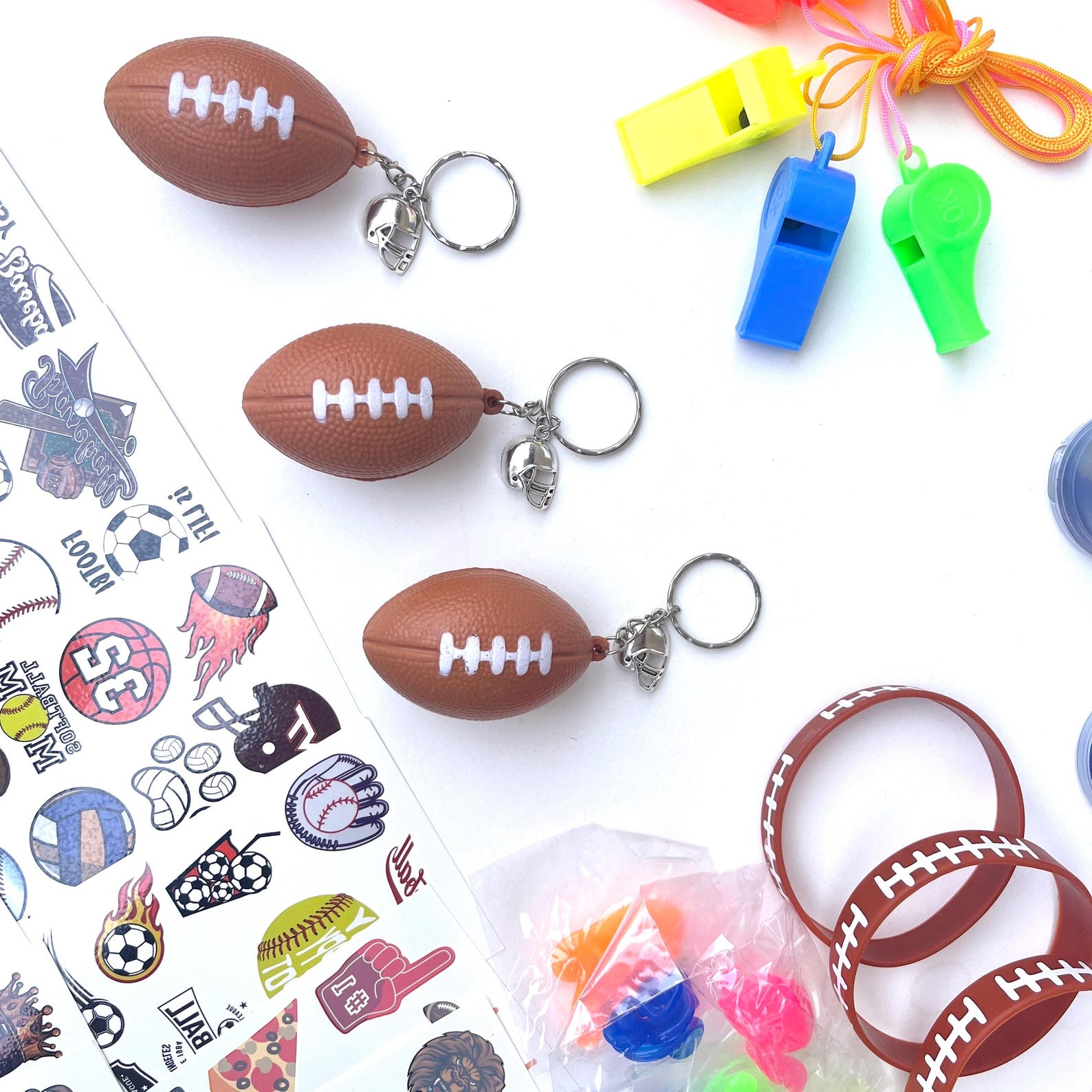 Sports-themed Party Favors | Basketball, Football & Baseball Keychain ...