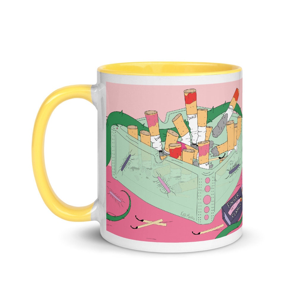 Coffee and Cigarettes Mug FREE US SHIPPING 11oz Mug Bright - Etsy
