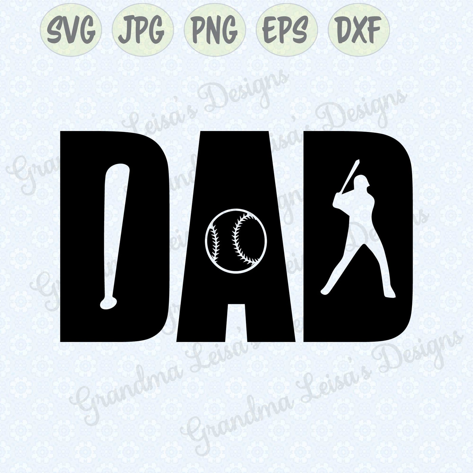 Baseball Dad - Svg Png Jpg Dxf Eps Cricut Silhouette Studio Cut File ...