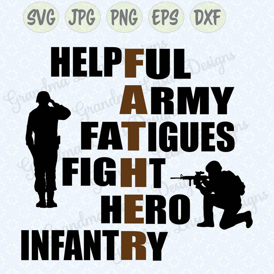 Father - Military - Svg, Png, Jpg, Dxf, Eps, Cricut, Silhouette Studio ...