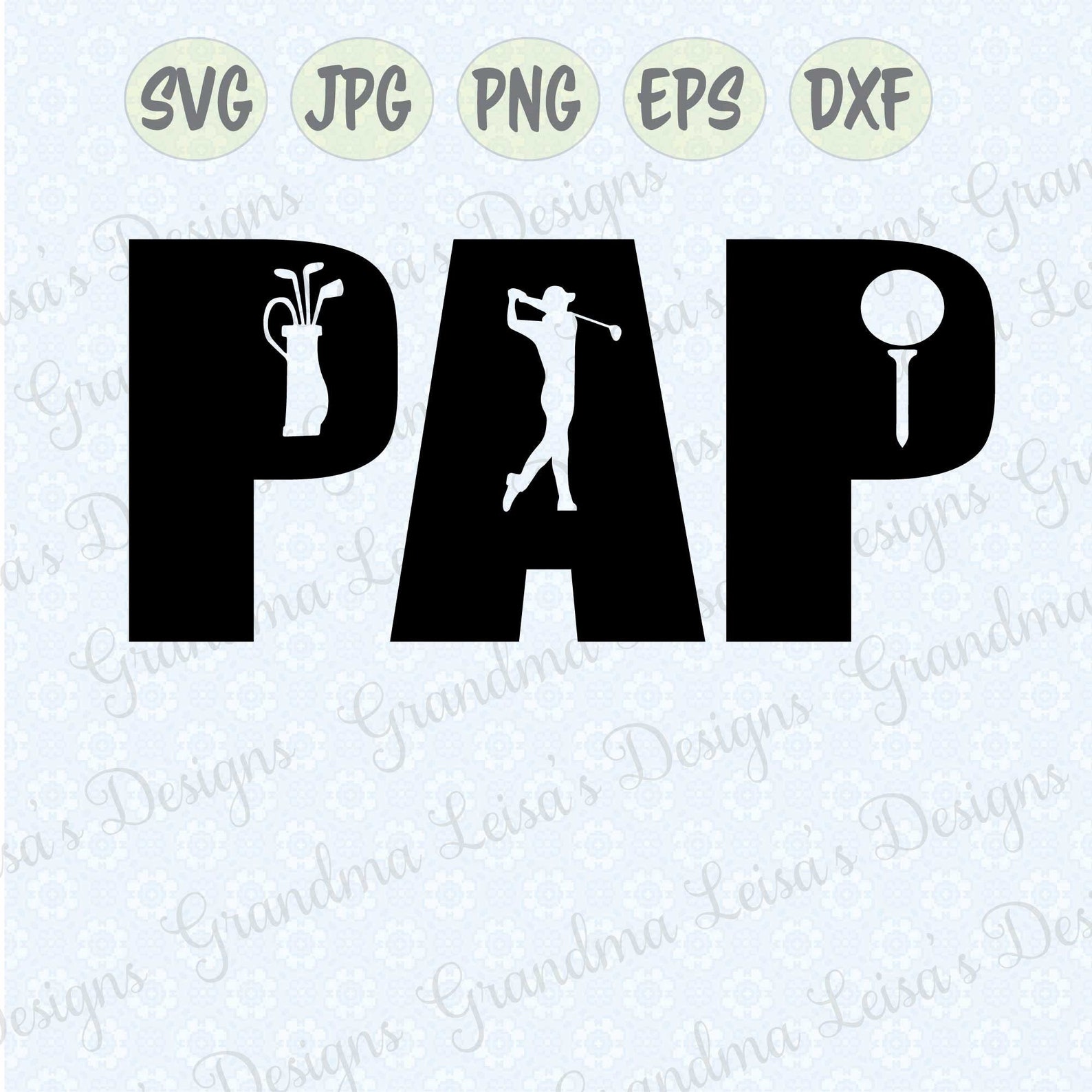 Golfer Pap svg png jpg dxf eps cricut silhouette studio cut | Etsy