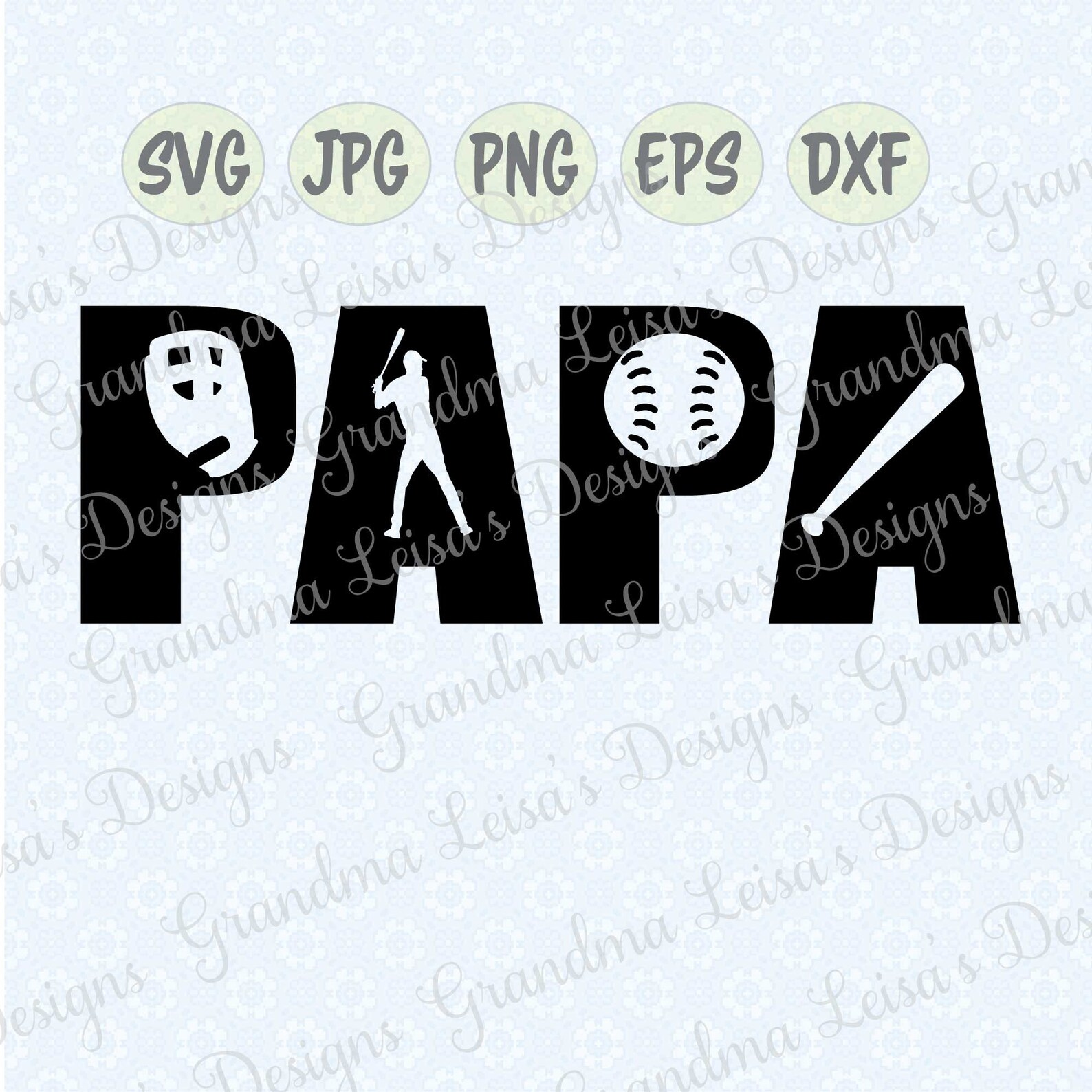 Baseball PAPA Svg Png Jpg Dxf Eps Cricut Silhouette - Etsy