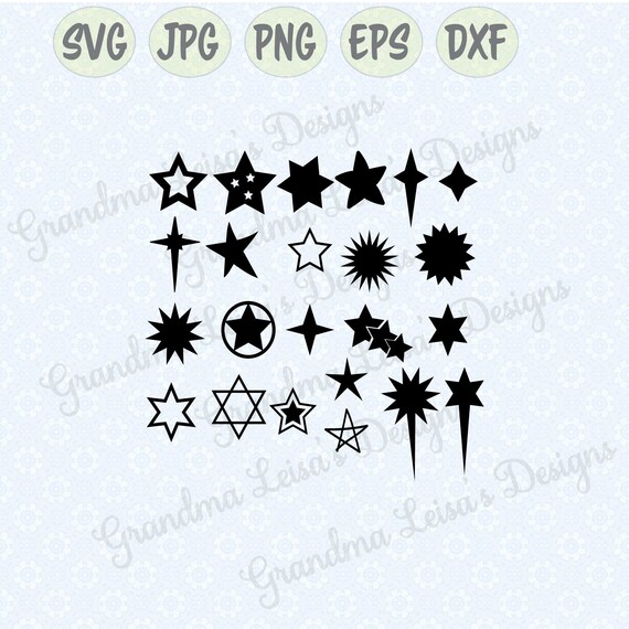 Stars Bundle Svg Png Jpg Dxf Eps Cricut Silhouette | Etsy