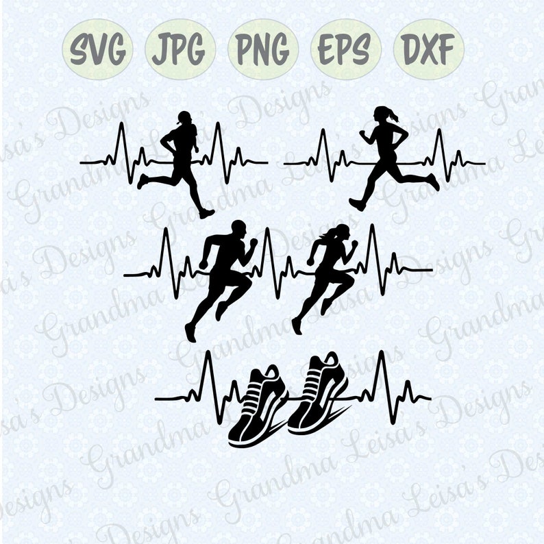 Running Heart Beat Bundle Svg Png Jpg Dxf Eps Cricut - Etsy