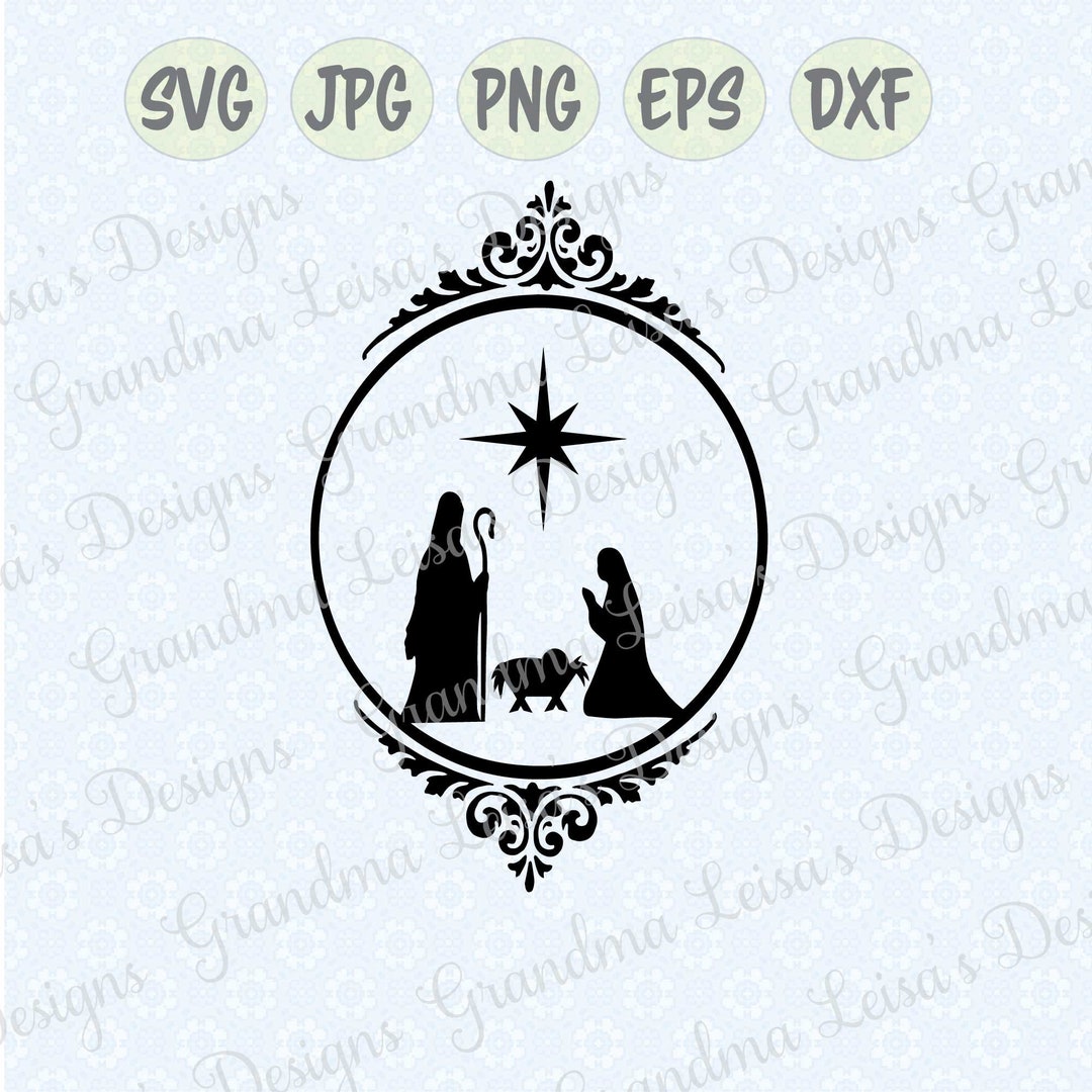 Mary and Joseph Nativity - Svg, Png, Jpg, Dxf, Eps, Cricut, Silhouette ...