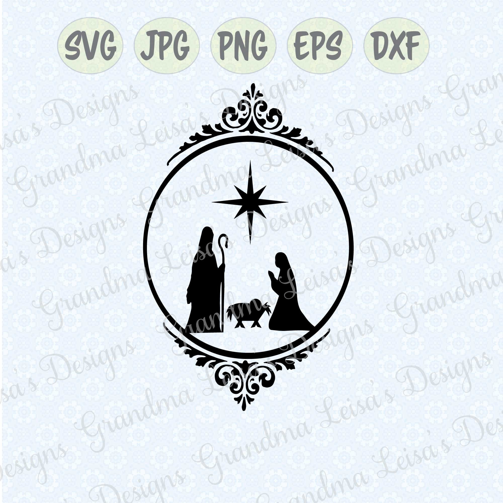 Mary and Joseph Nativity Svg Png Jpg Dxf Eps Cricut - Etsy
