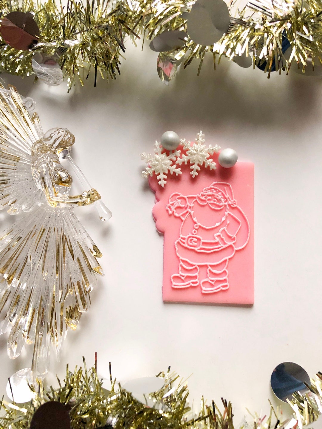 Santa 1 Embosser Christmas Fondant Icing Stamp Embosser Clay - Etsy