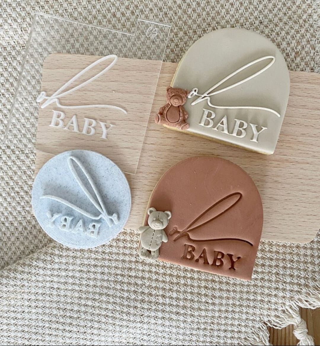 Oh Baby Stamp/embosser Pregnancy Baby Gender Reveal Fondant Embosser ...