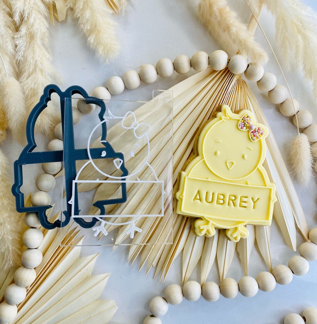 Chick Sign #2 Embosser - Fondant Icing Cupcake Cookie Biscuit Cake ...