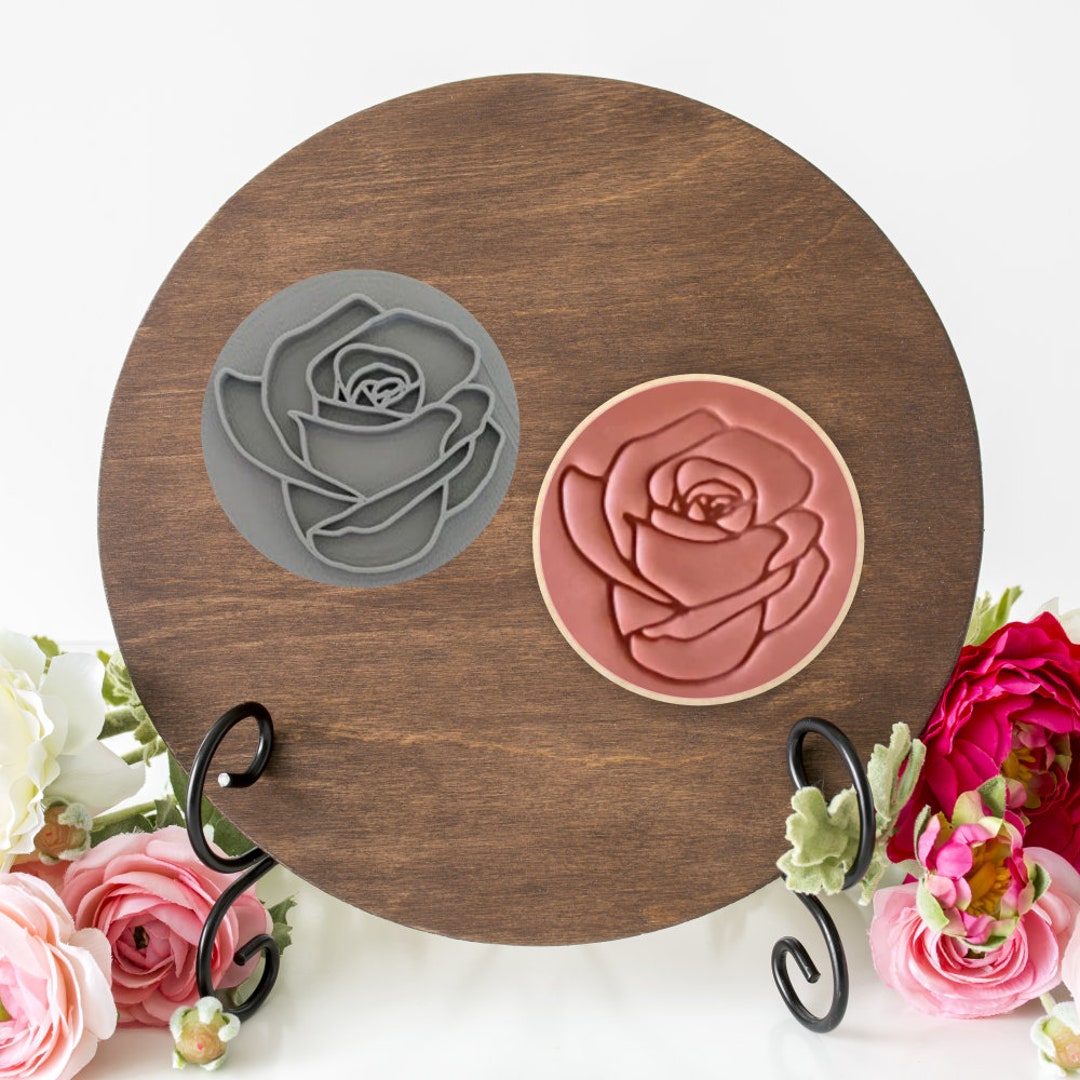 Rose - Imprint Stamp Tool for Fondant Icing on Biscuits and Cupcakes ...