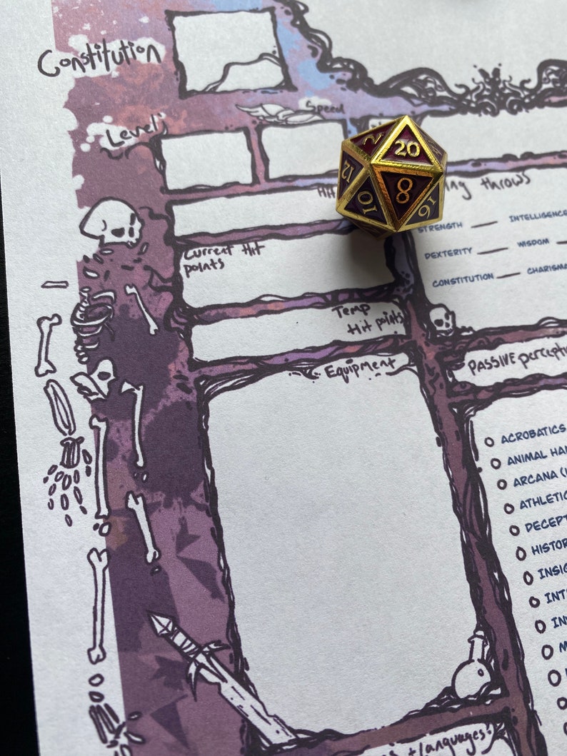 The Necromancer Digital Download Dnd 5e Character Sheet - Etsy UK